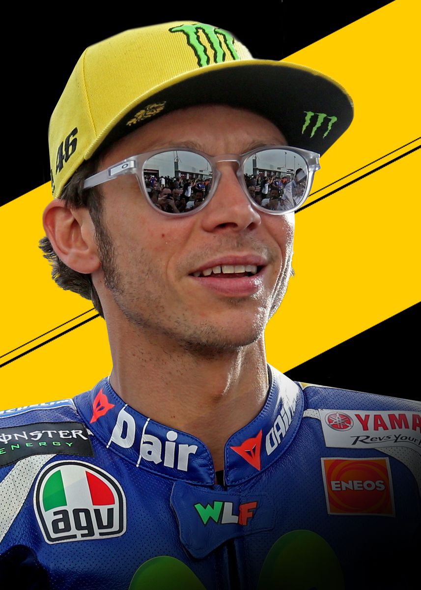 'Valentino Rossi Portrait' Poster by Chris Lewis | Displate