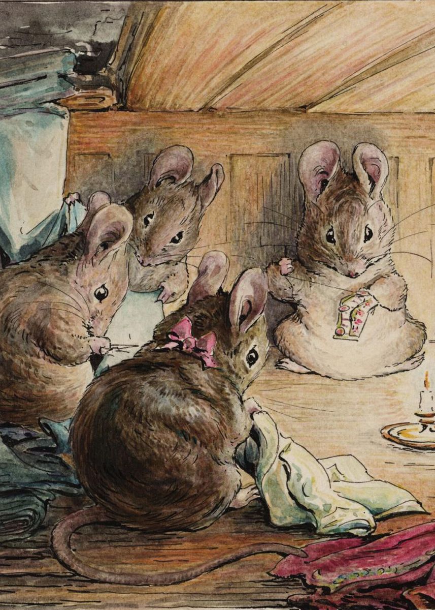'Little mouse family' Poster, picture, metal print, paint by Vintage ...