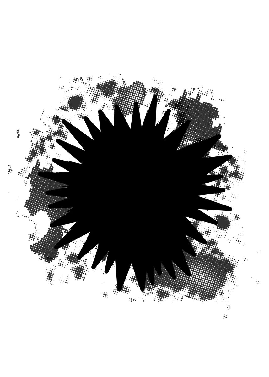 'Black Splat Cartoon Style' Poster by HomeStead Digital | Displate