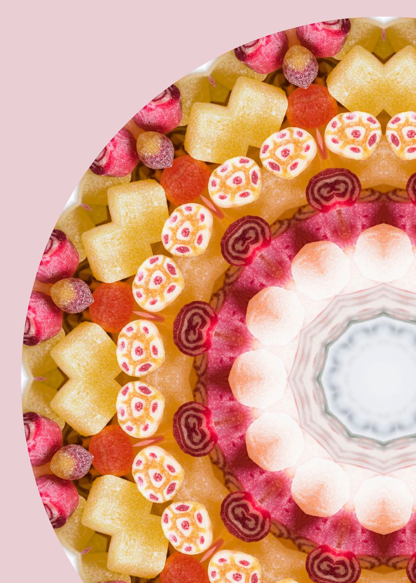 'Candy Mandala I' Poster, picture, metal print, paint by Teresita ...