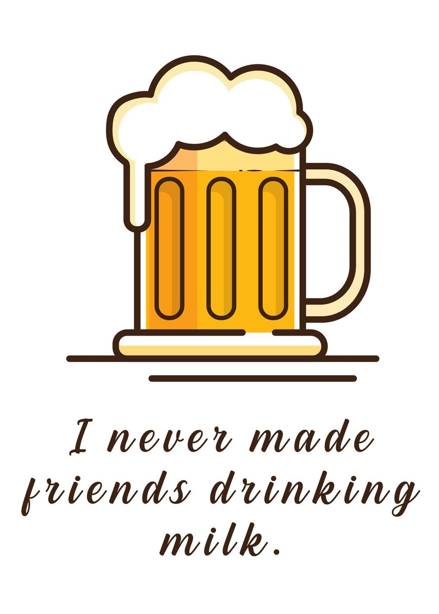 'Beer Friends' Poster, picture, metal print, paint by salmito | Displate