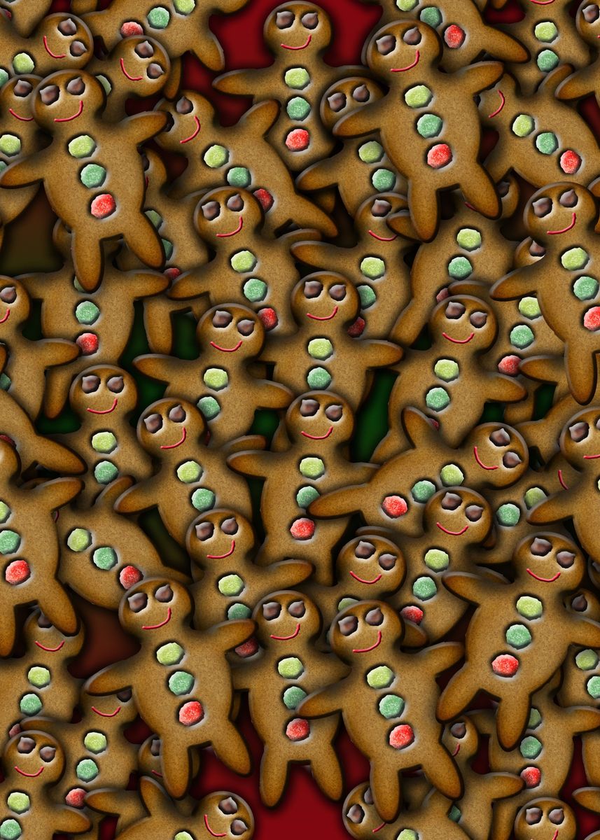 'Gingerbread Cookies' Poster, picture, metal print, paint by Cindy Boyd ...