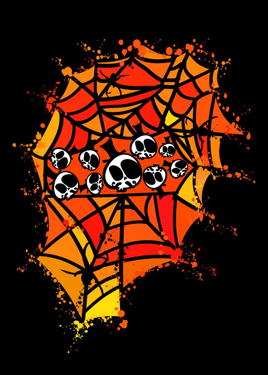 'Colorful spider webs' Poster, picture, metal print, paint by Cindy ...