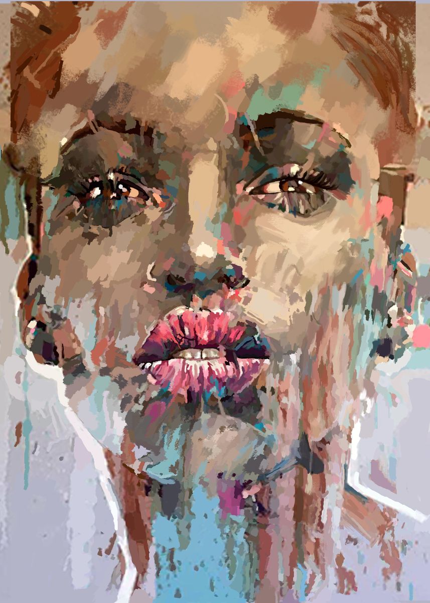 'Girl abstract portrait ' Poster by Riham Gamal | Displate