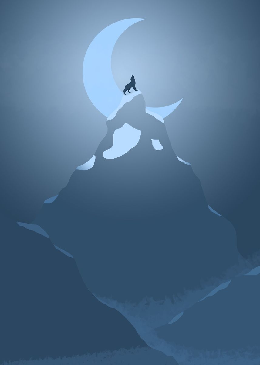 'Wolf Howl' Poster, picture, metal print, paint by NoMeek | Displate