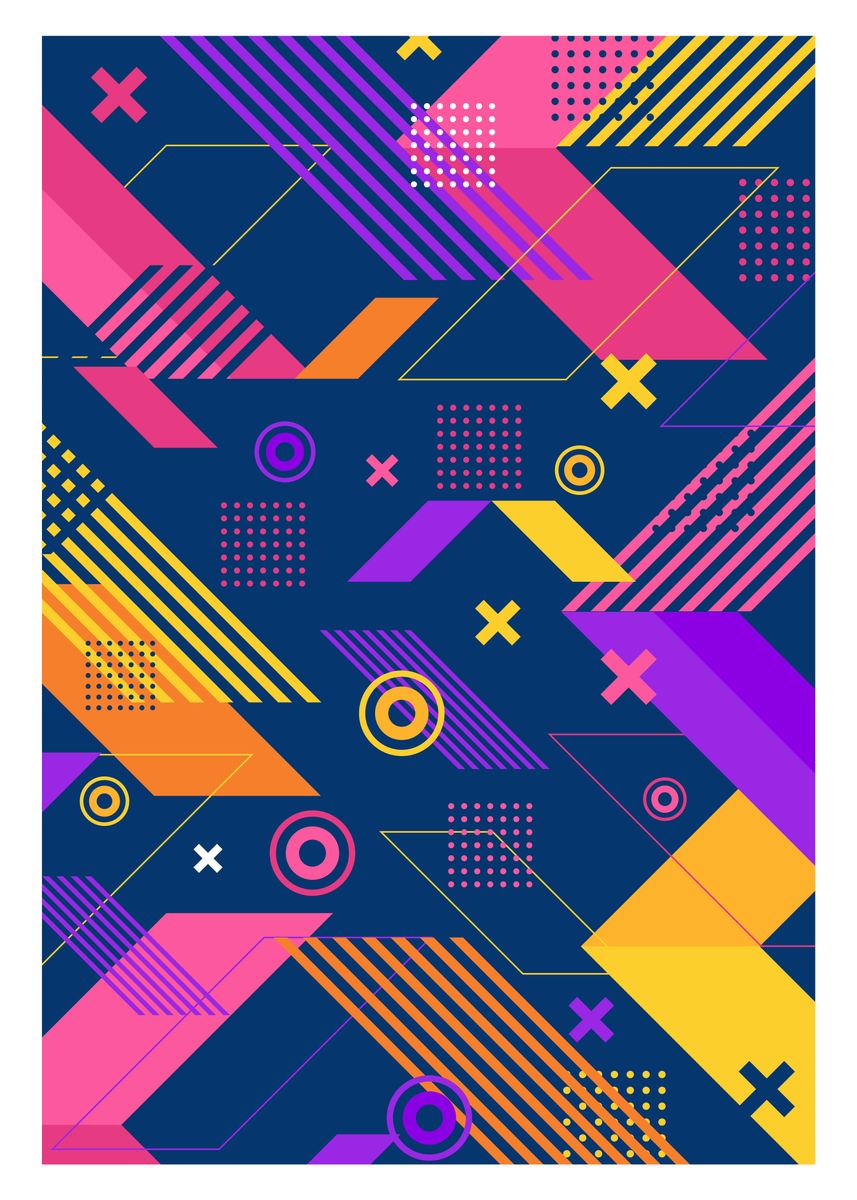 'Colourful Geometric Art' Poster by Callum | Displate