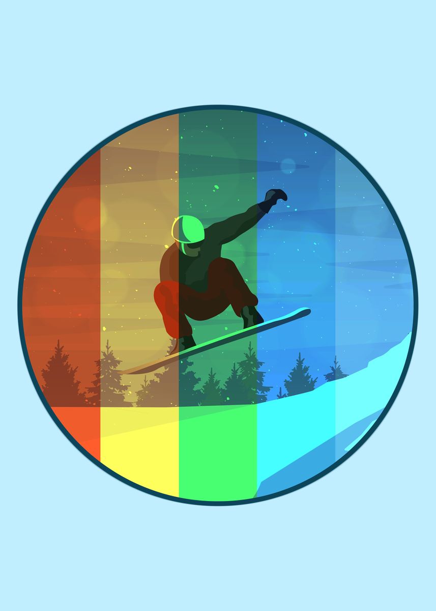 'SNOWBOARD VINTAGE' Poster by PosterWorld | Displate