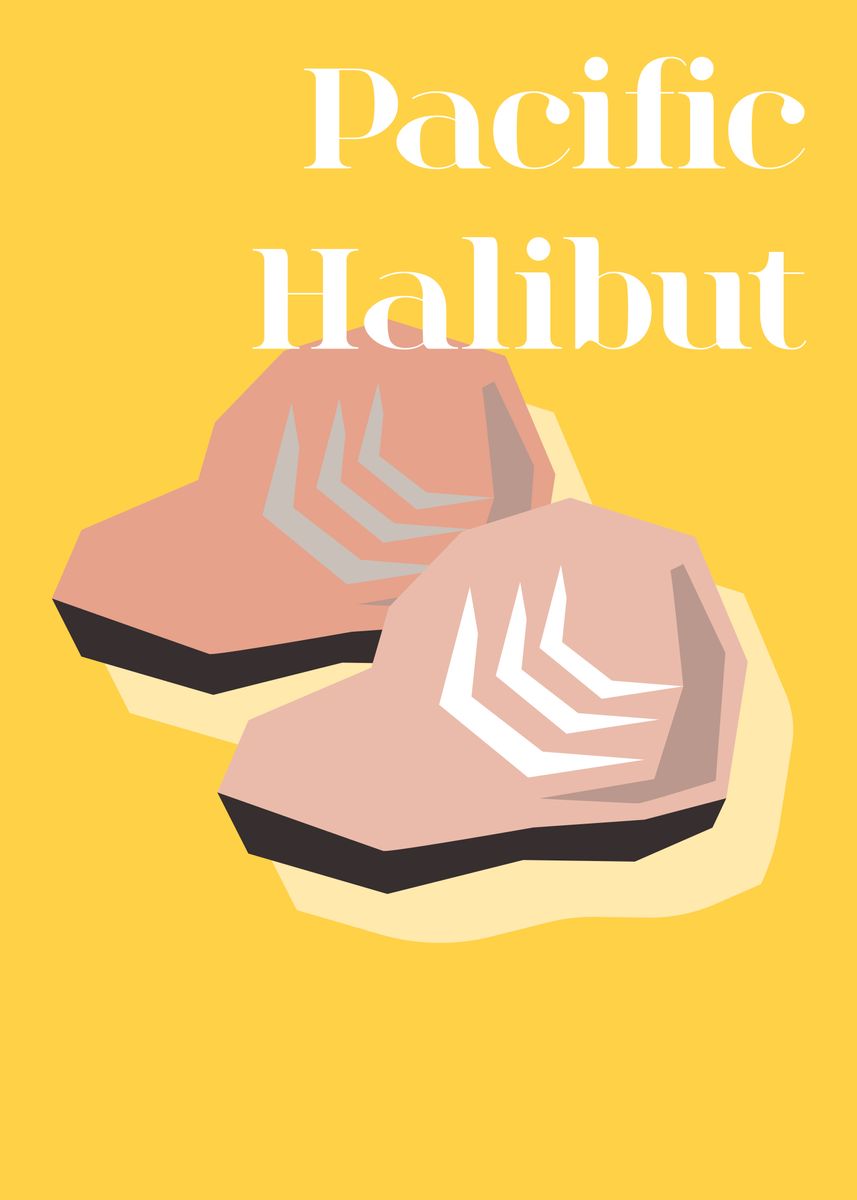 'Pacific Halibut' Poster, picture, metal print, paint by Walala Studio ...