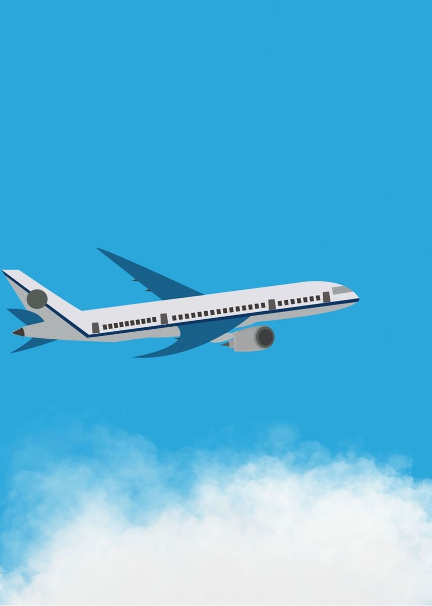 'Airplane fly in the Sky' Poster, picture, metal print, paint by Max ...