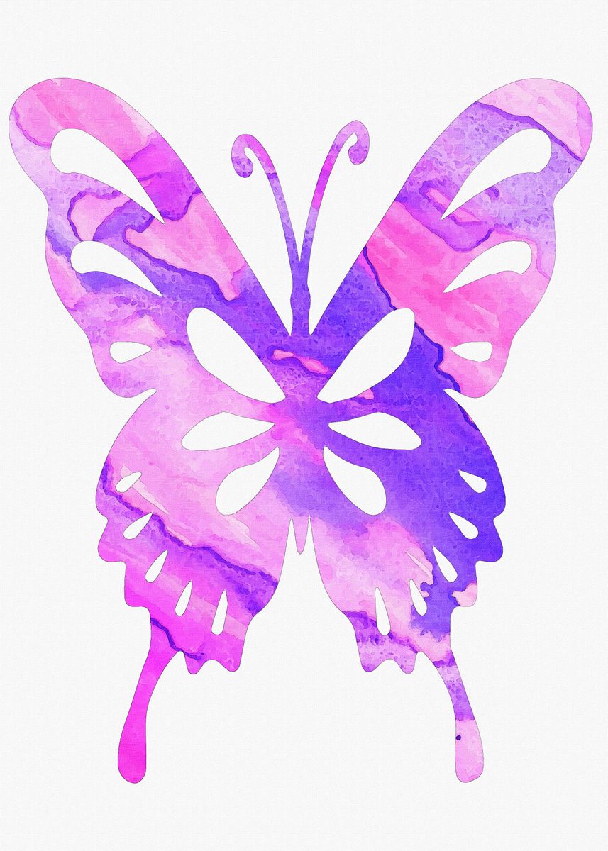 'Butterfly purple striated' Poster by Aurora art work | Displate