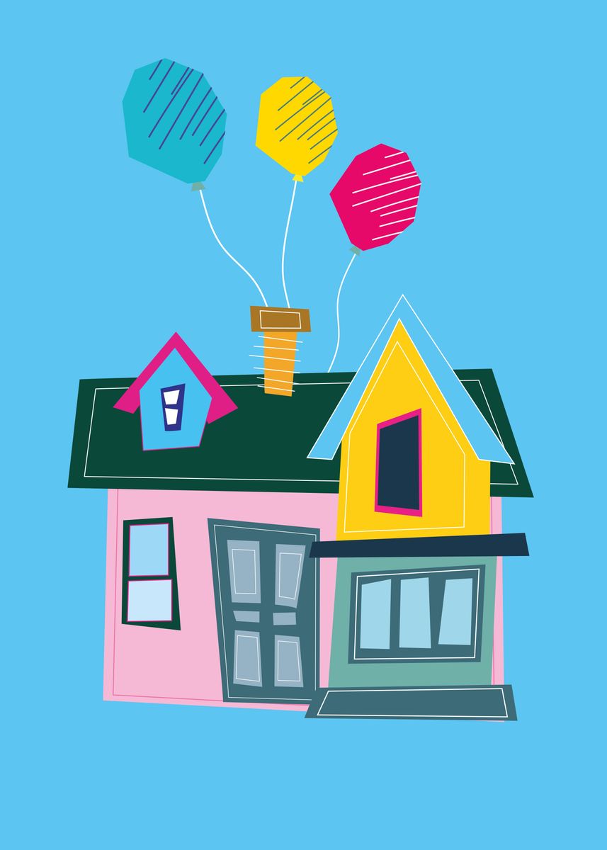 'Lovely house ' Poster, picture, metal print, paint by Walala Studio ...