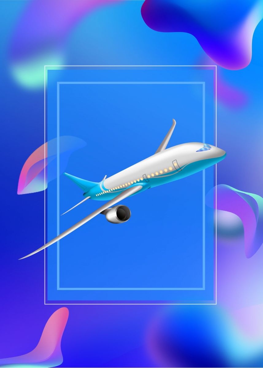 'Airplane flying' Poster, picture, metal print, paint by Max Ronn ...