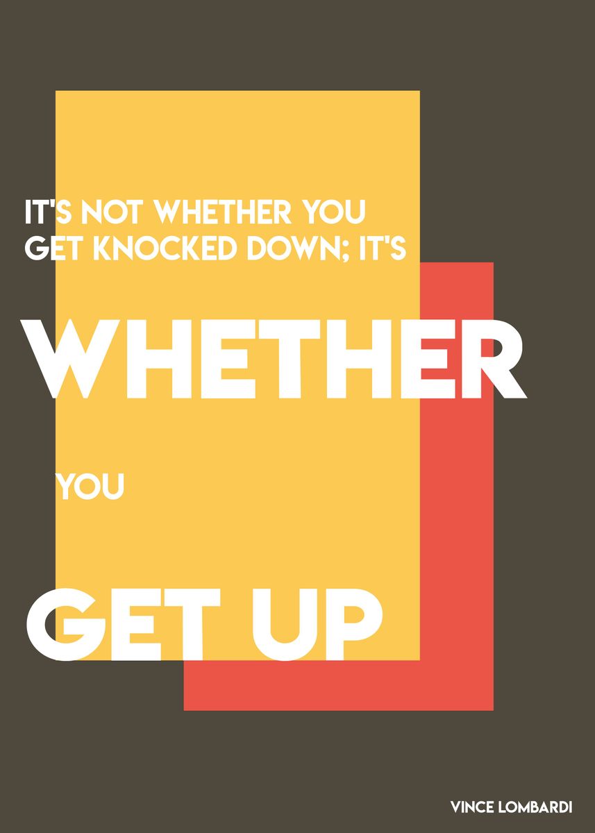 'GET UP' Poster, picture, metal print, paint by Graphics Universe ...