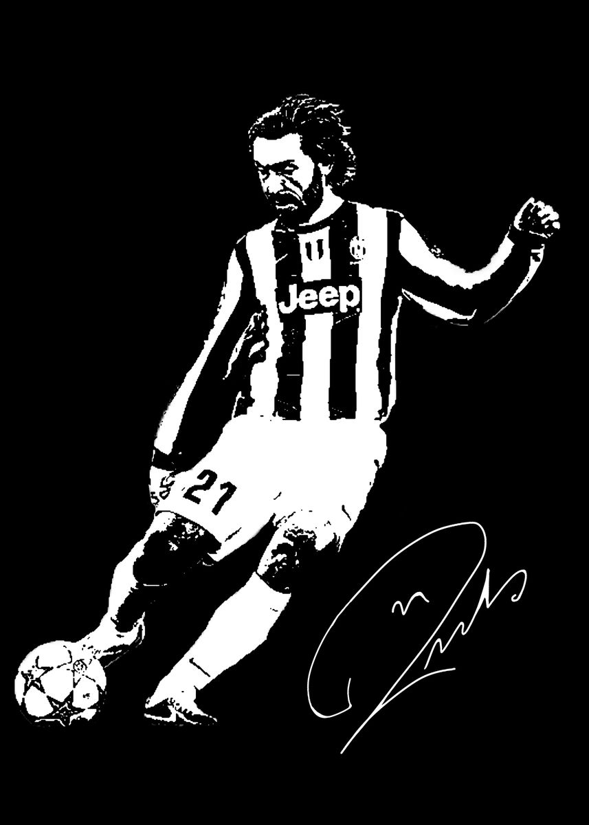 'Andrea Pirlo' Poster, picture, metal print, paint by Oliver Schalck ...
