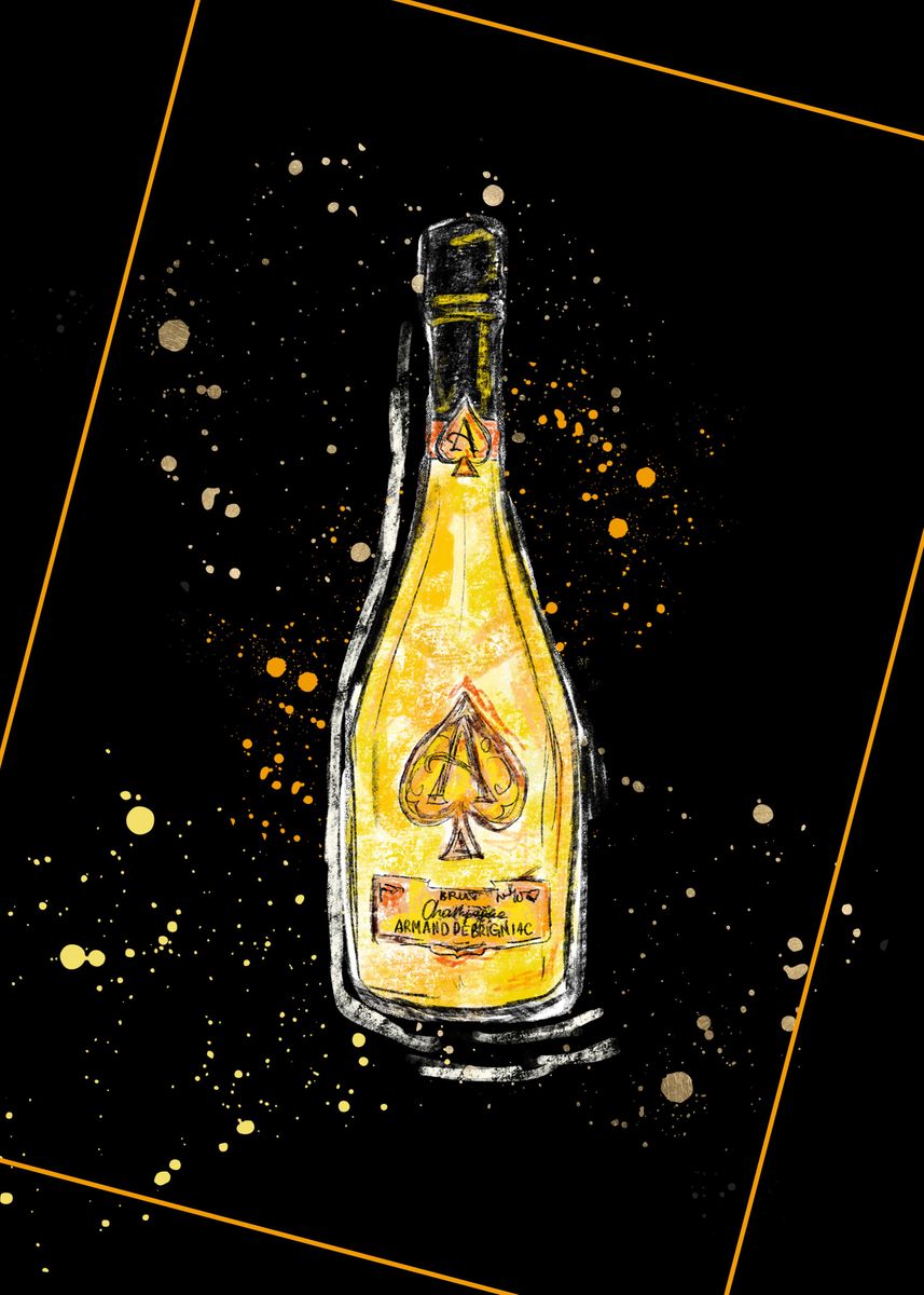 'Gold Champagne' Poster, picture, metal print, paint by Maria Shtelle ...