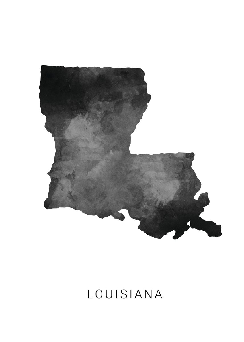 'Louisiana state map ' Poster, picture, metal print, paint by ...