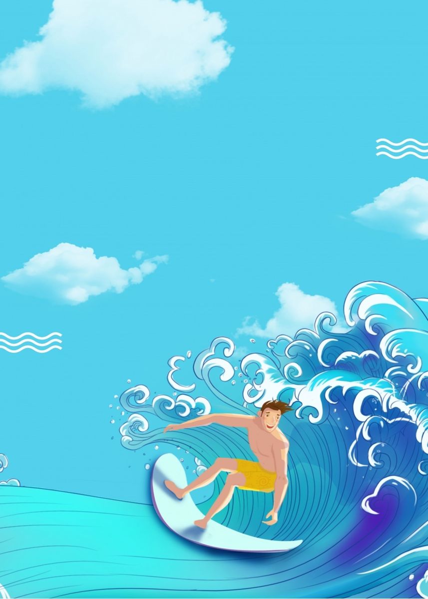 'Surfing boy on Surfboard' Poster, picture, metal print, paint by Max ...