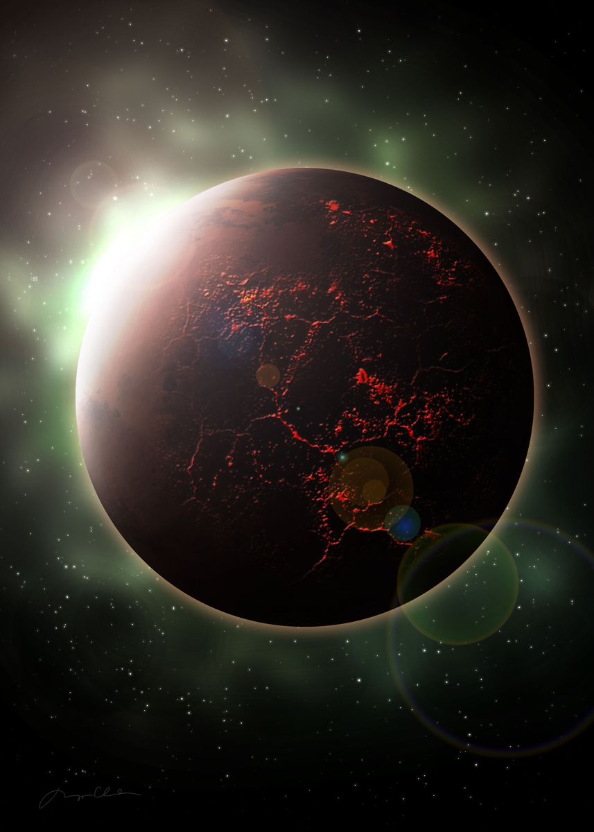 'Burning Planet' Poster, picture, metal print, paint by Morgyn Church ...