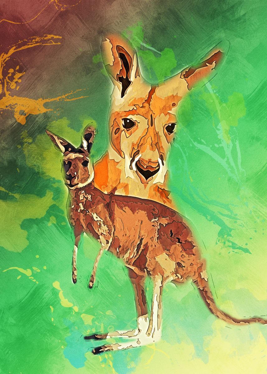 'Kangaroo' Poster, picture, metal print, paint by Printed Artings ...