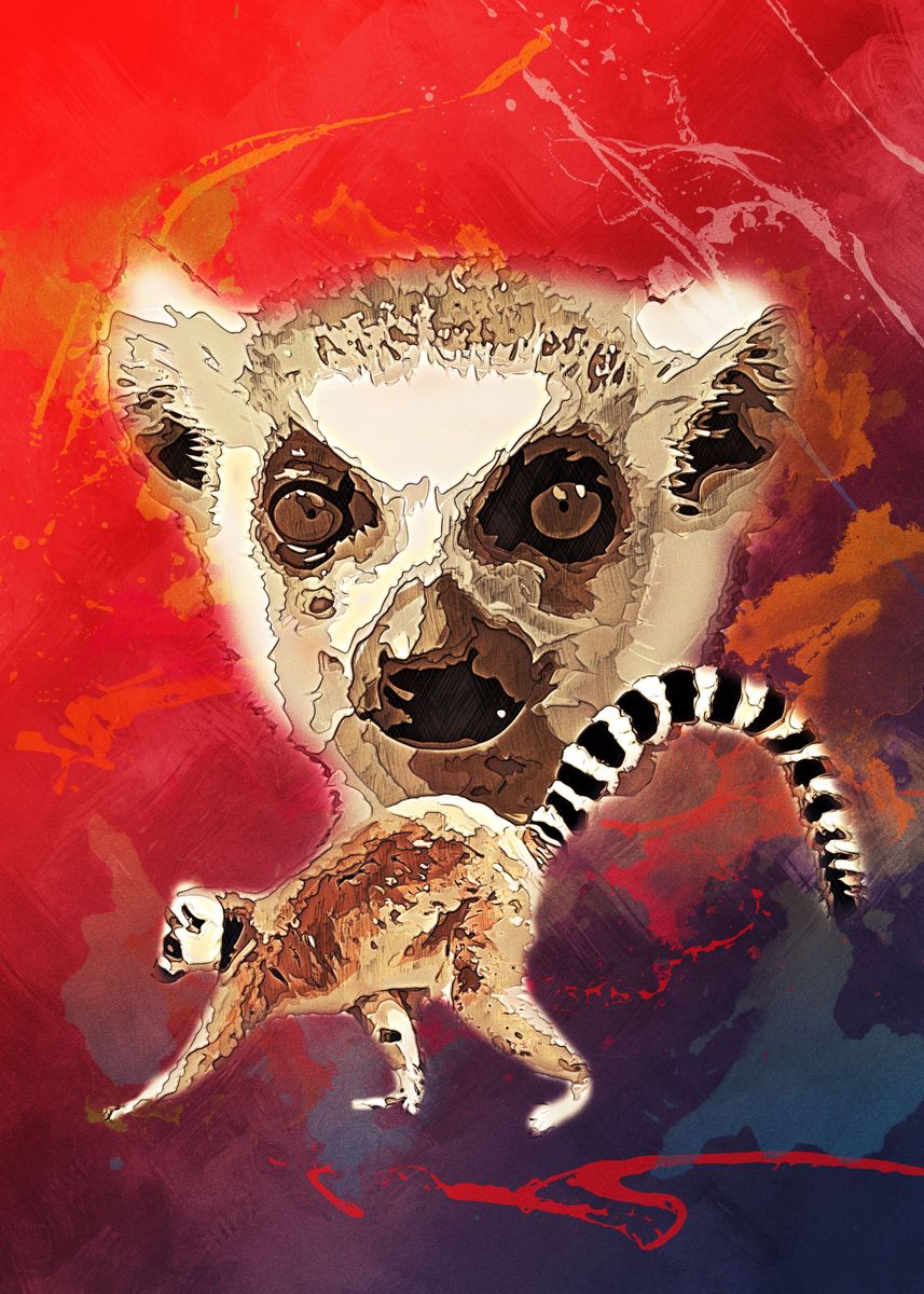 'Lemur' Poster by Printed Artings | Displate