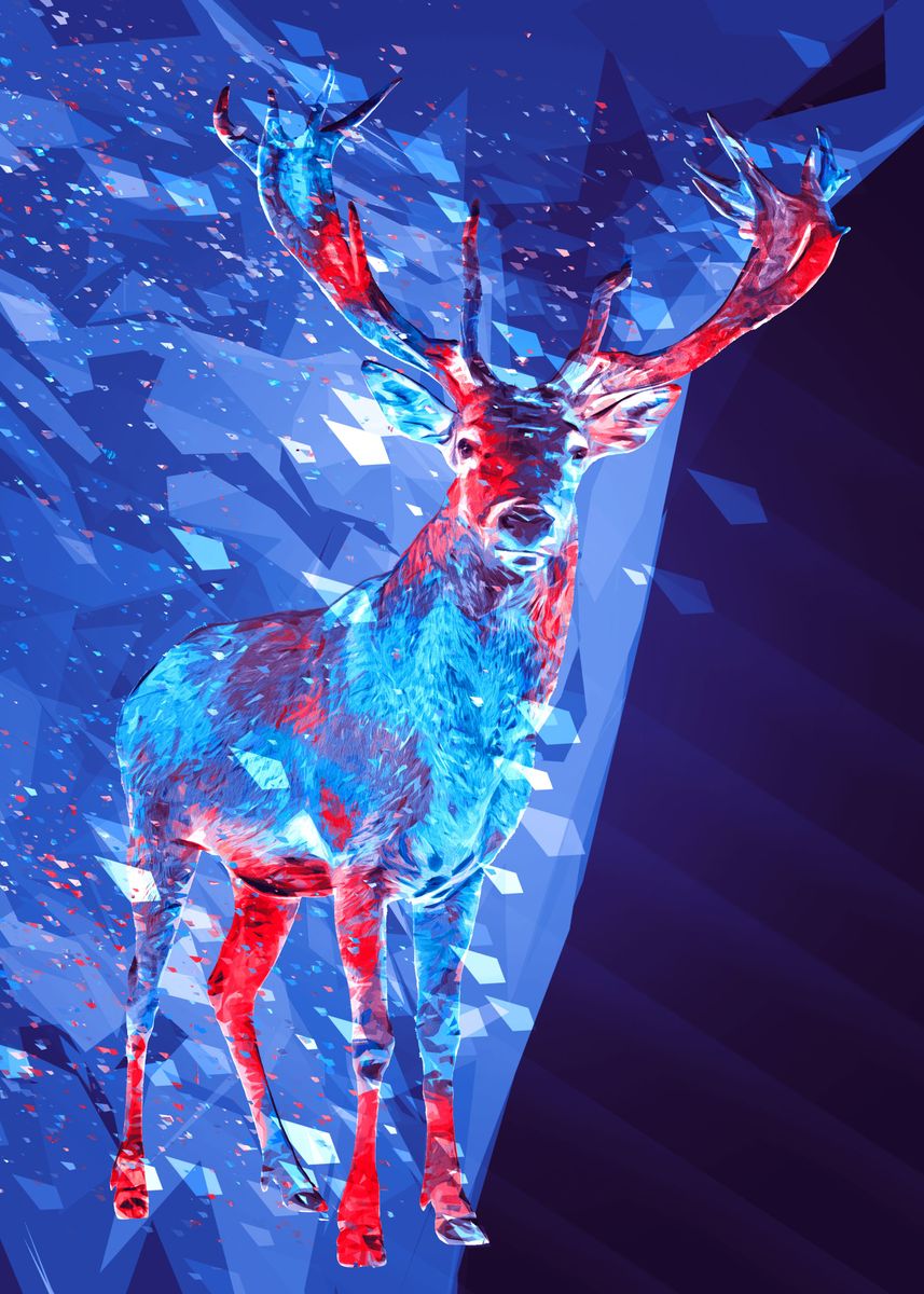 'Deer digital art' Poster by Basues | Displate