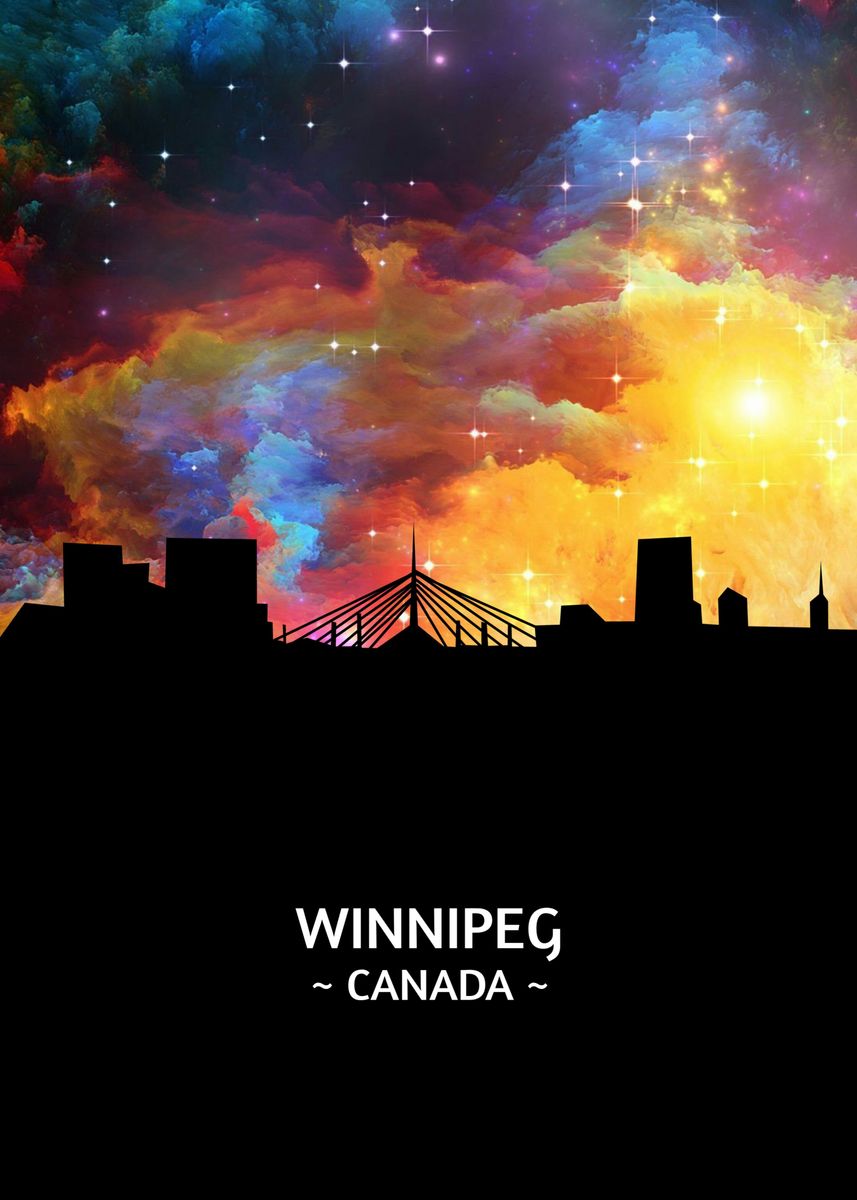 'Winnipeg Canada Skyline ' Poster by Skyline Studio | Displate