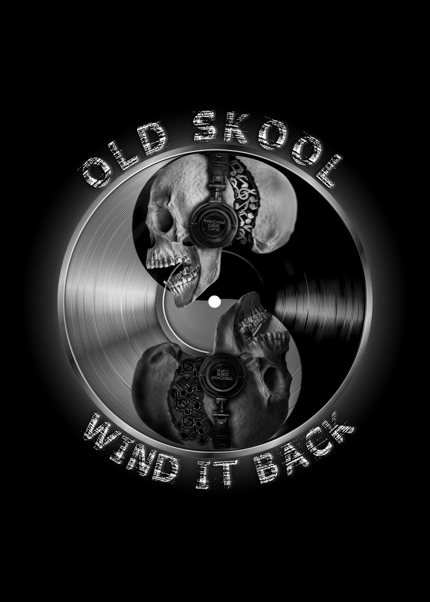 'old skool' Poster, picture, metal print, paint by tricky dee | Displate
