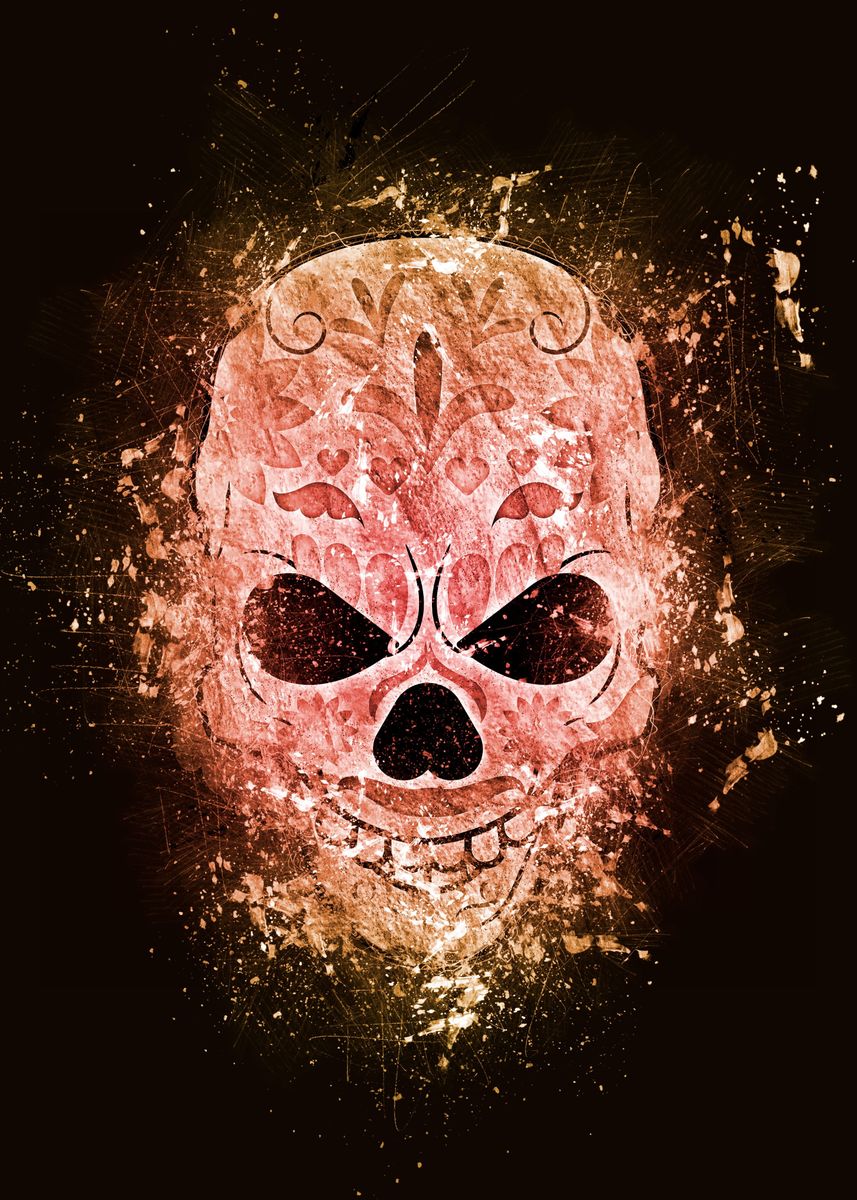 'Indonesian skull 15' Poster, picture, metal print, paint by Leviosa ...