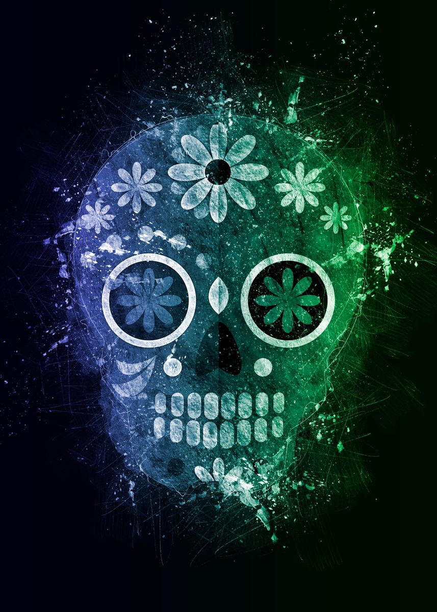 'Indonesian skull 11' Poster, picture, metal print, paint by Leviosa ...