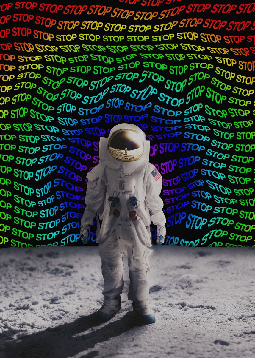 'STOP' Poster, picture, metal print, paint by addnoise | Displate