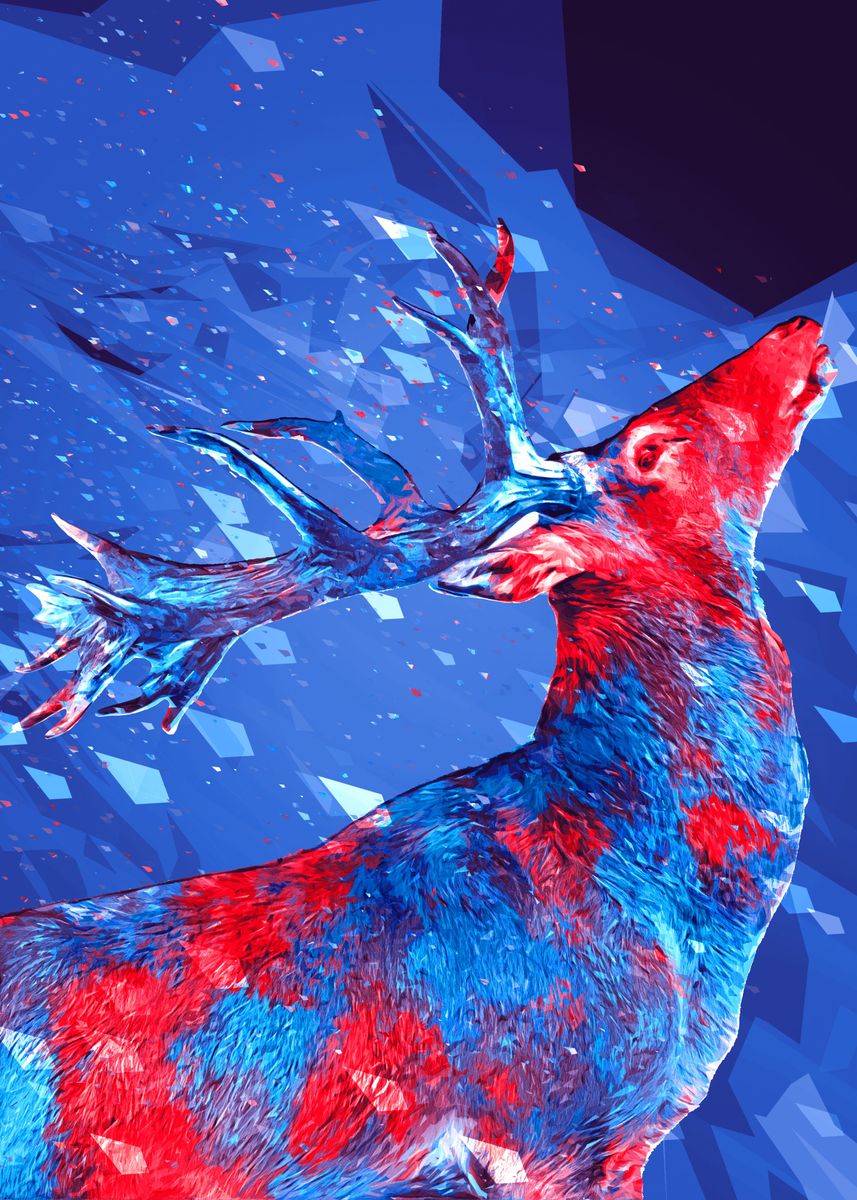 'Deer digital art' Poster by Basues | Displate