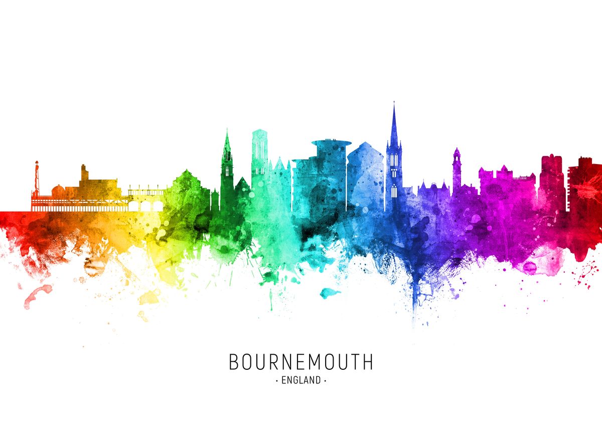 'Bournemouth Skyline' Poster by Michael Tompsett | Displate