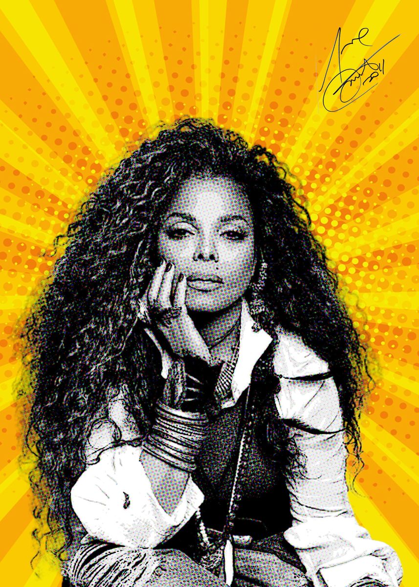 ' Janet Jackson' Poster, picture, metal print, paint by Patrick Watson ...