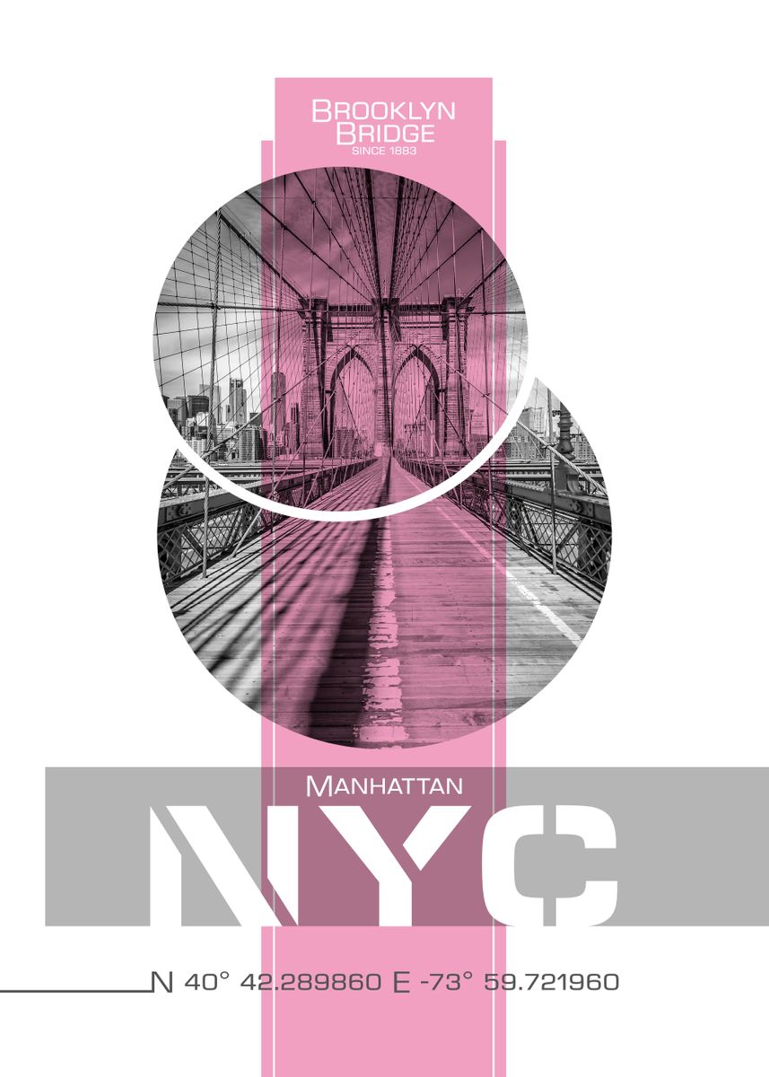 'NYC Brooklyn Bridge' Poster by Melanie Viola | Displate