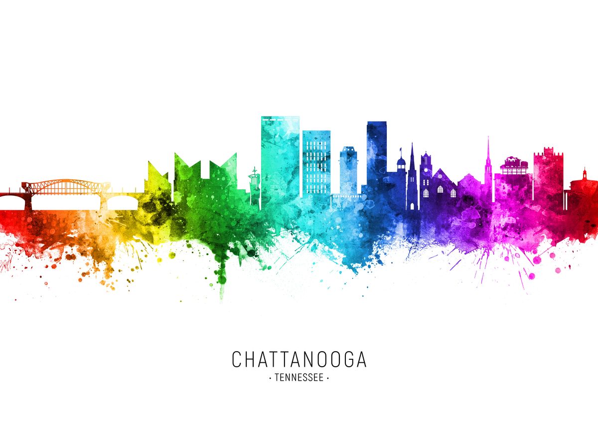'Chattanooga Skyline' Poster by Michael Tompsett | Displate