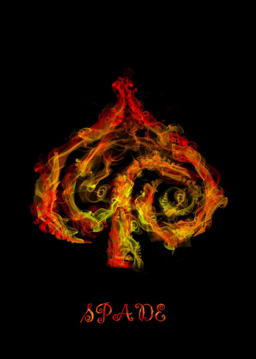 'Fire Spade Card' Poster, picture, metal print, paint by Mohamed ...