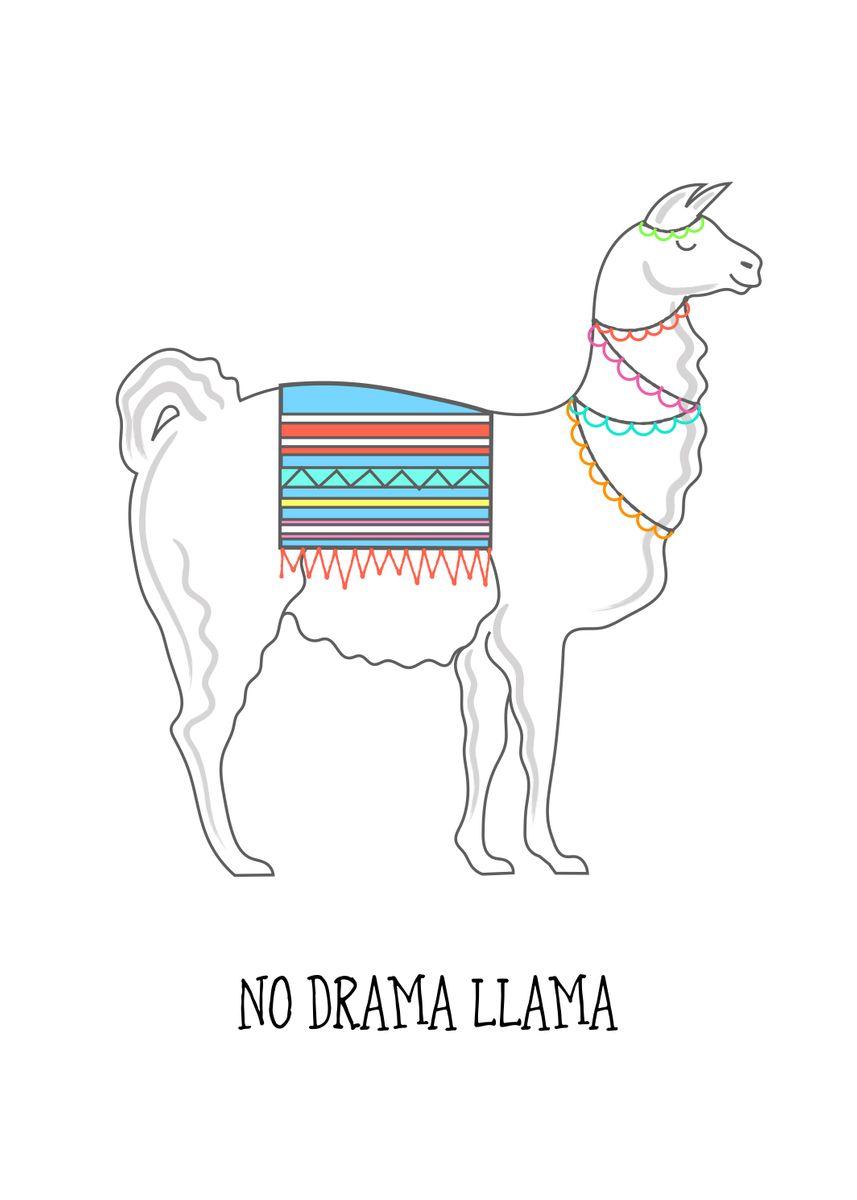 'No Drama Llama' Poster by Adam Regester | Displate