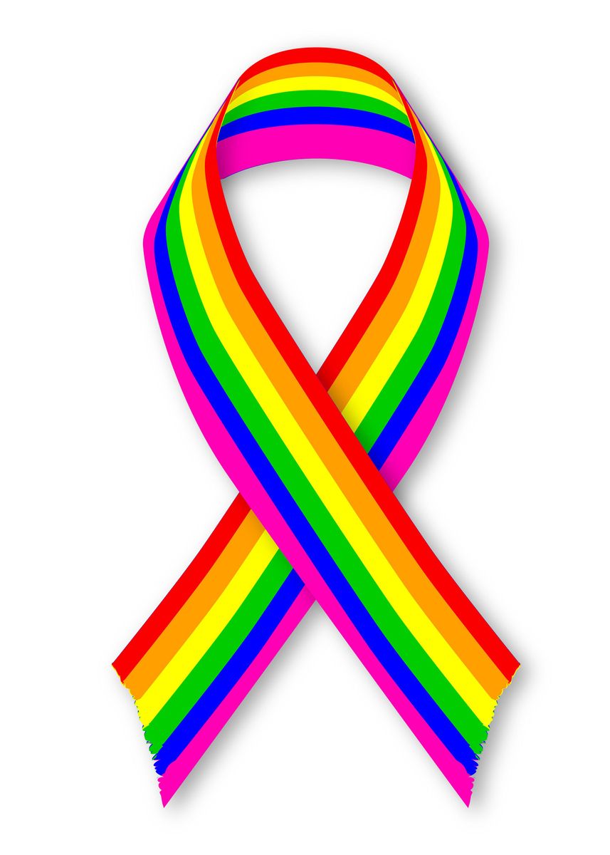 'LGBT Awareness Ribbon' Poster, picture, metal print, paint by ...