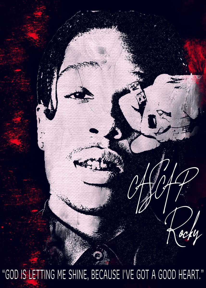 'ASAP Rocky' Poster, picture, metal print, paint by ru ke | Displate