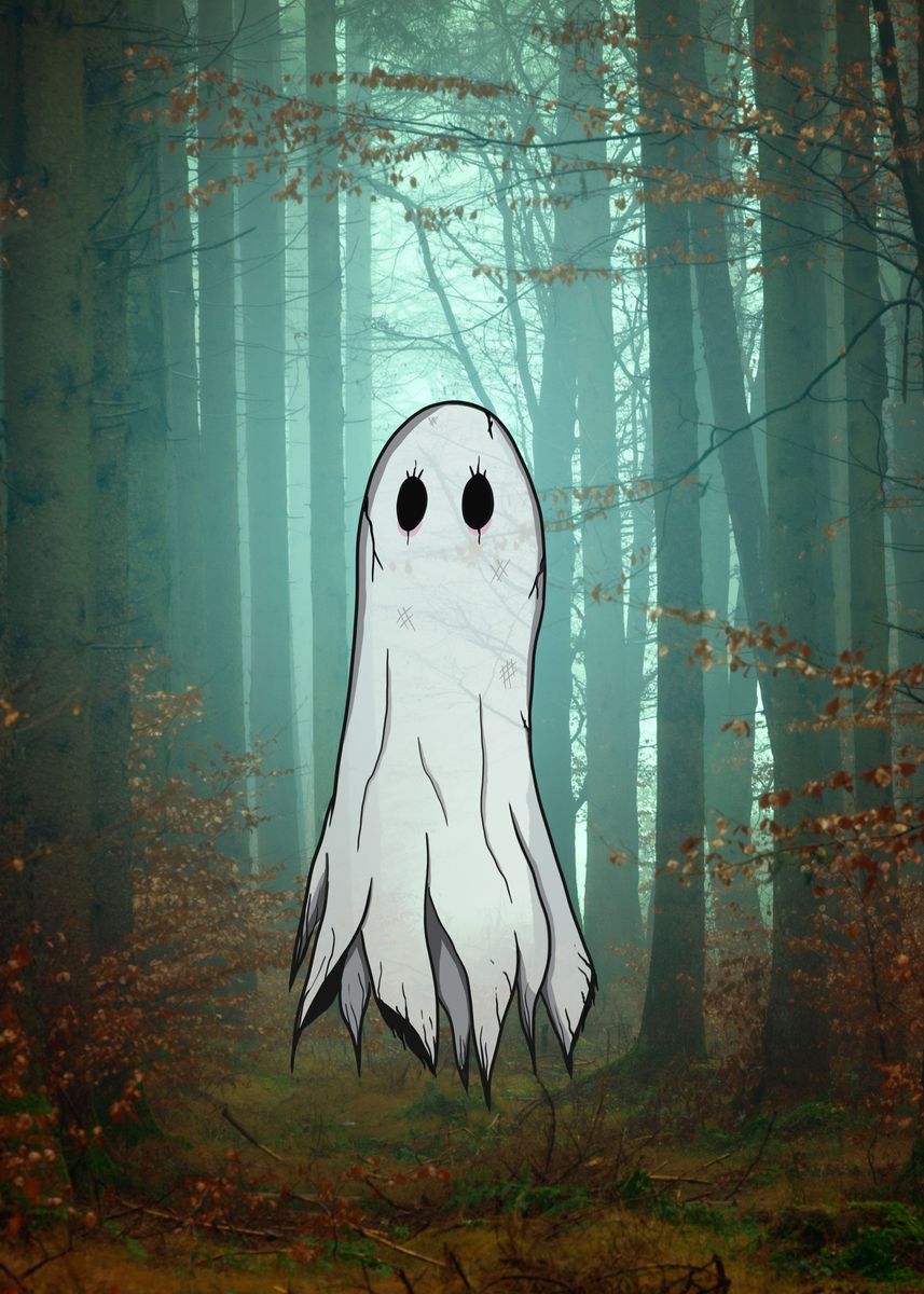 'Ghosty' Poster, picture, metal print, paint by Jennifer | Displate