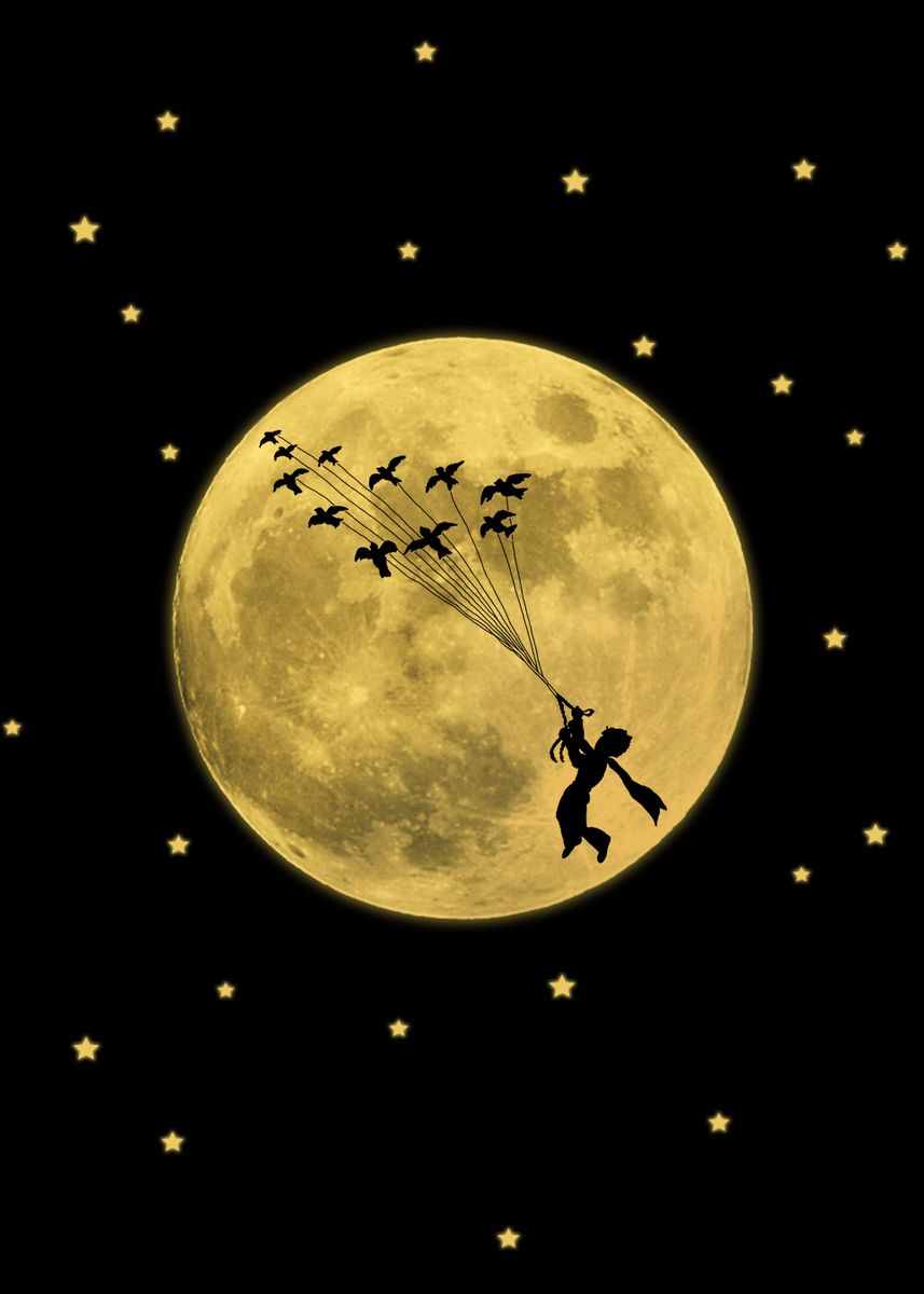 'Little prince flying' Poster, picture, metal print, paint by Anaideia ...