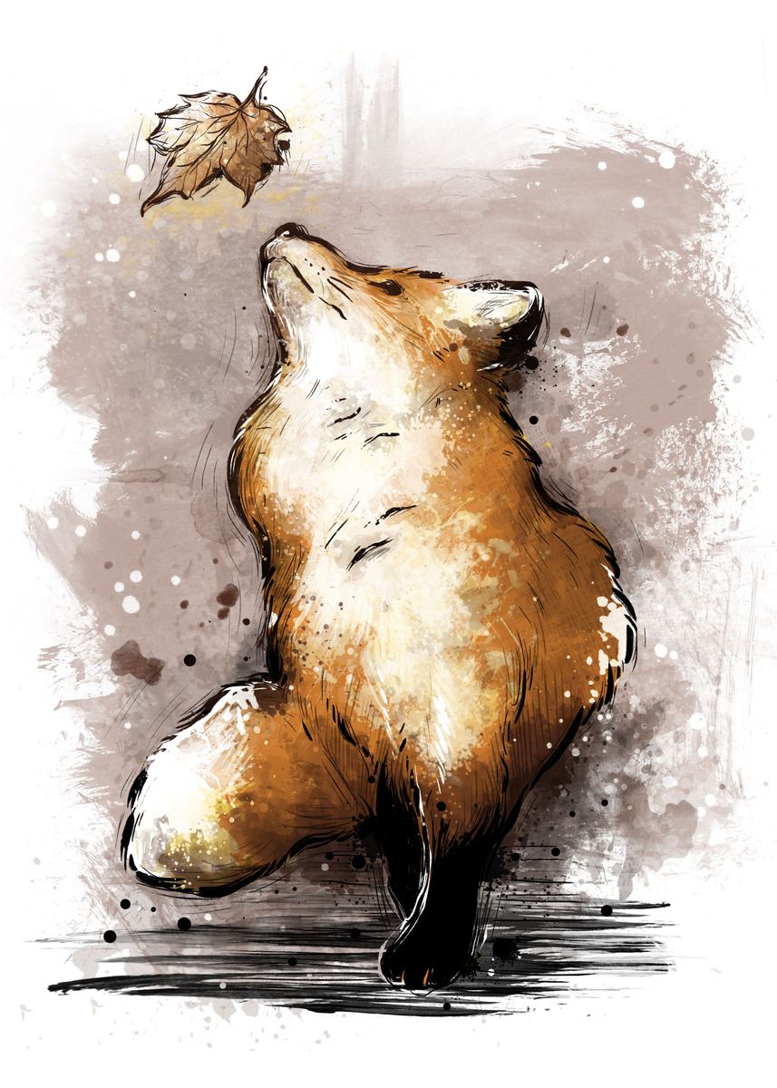 'Autumn Fox' Poster, picture, metal print, paint by xMorfina Elisa ...