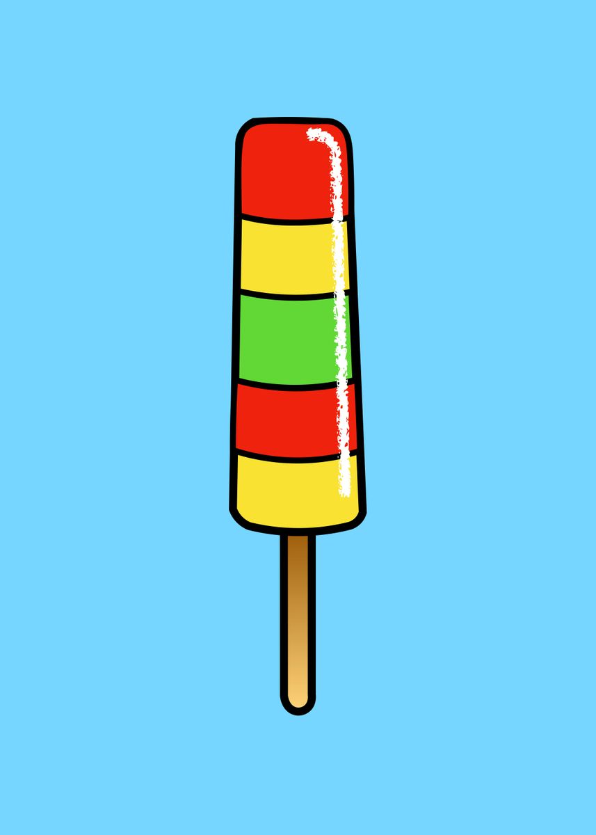 'Traffic Light Ice Lolly' Poster by Adam Regester | Displate