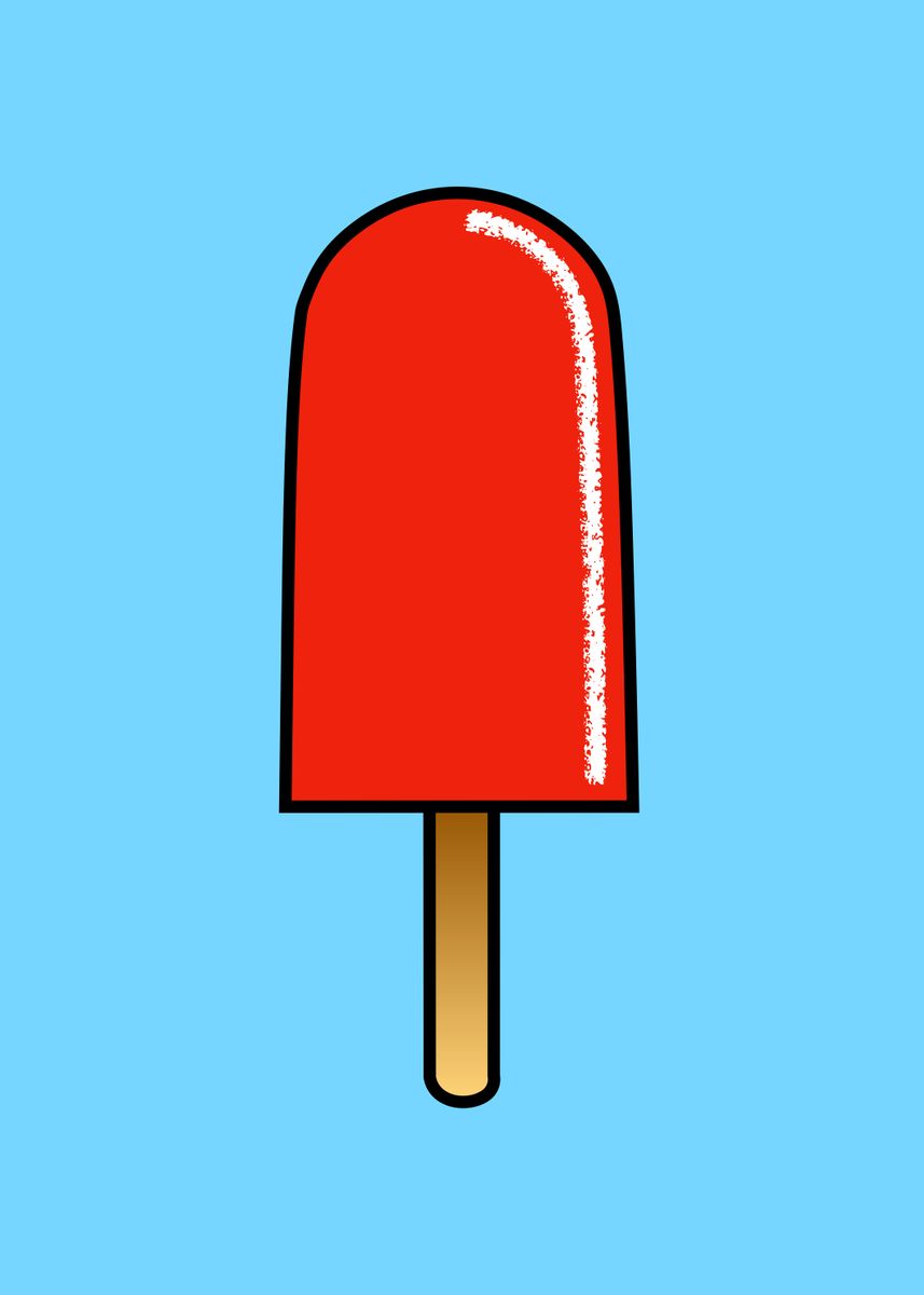 'Red Ice Lolly' Poster by Adam Regester | Displate