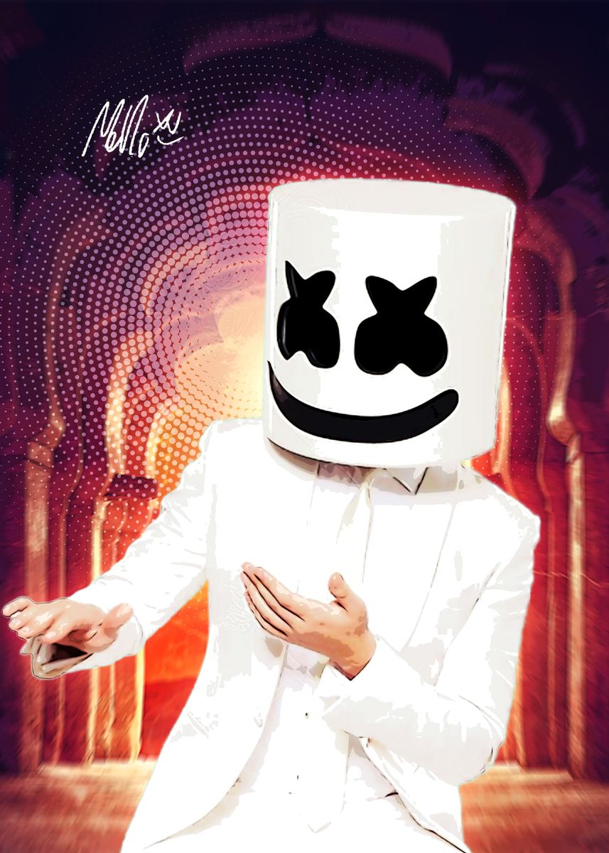 ' Marshmello' Poster, picture, metal print, paint by Morton Gray | Displate