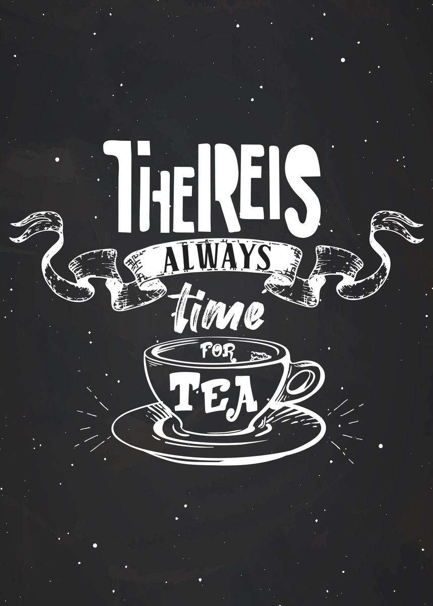 'Tea Love' Poster, picture, metal print, paint by EvaLisbon | Displate