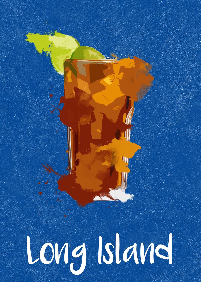'Cocktail Long Island drink' Poster, picture, metal print, paint by ...