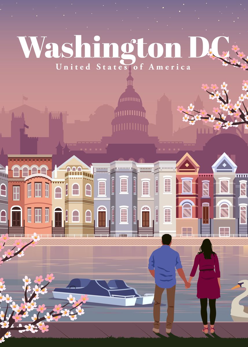 'Travel to Washington DC' Poster, picture, metal print, paint by Studio ...