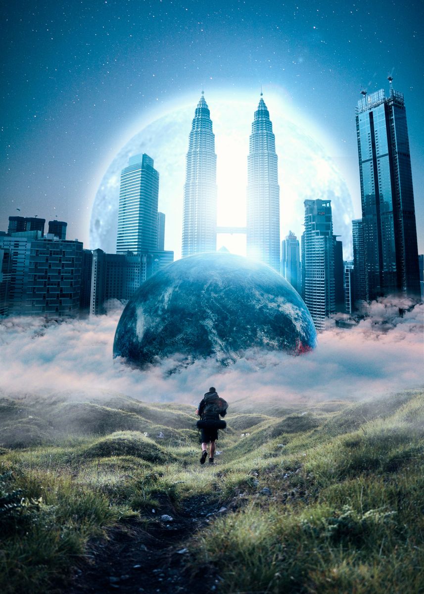 'Planet City' Poster, picture, metal print, paint by Shamer Hescott ...