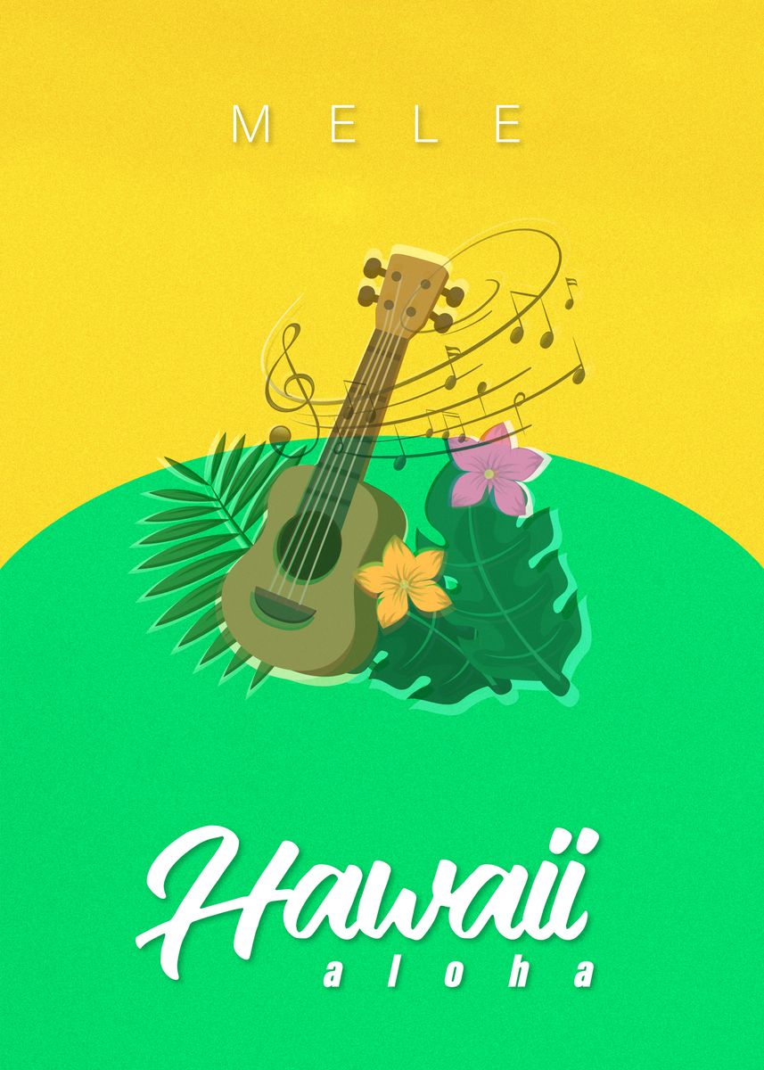 'Hawaii Mele' Poster, picture, metal print, paint by meaasparks | Displate